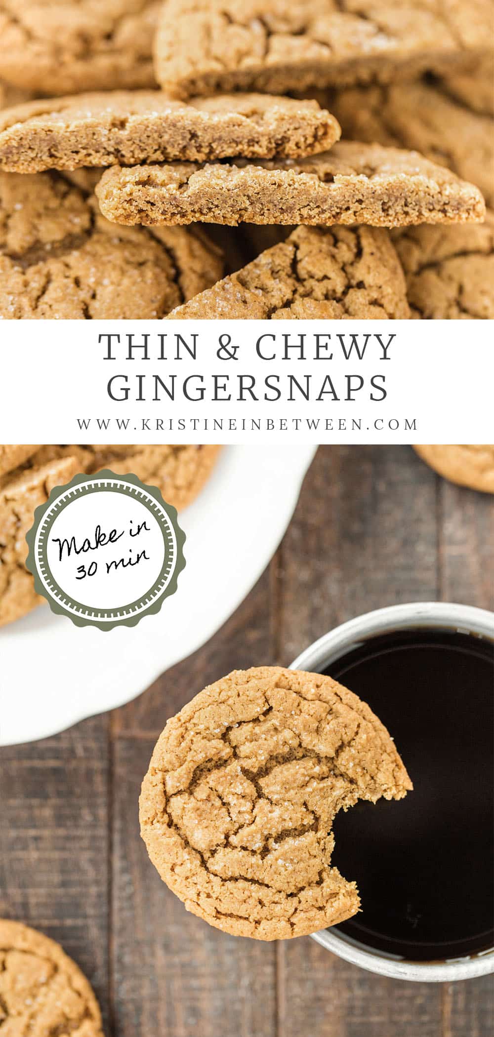 Thin and Chewy Gingersnap Cookies | Kristine in Between